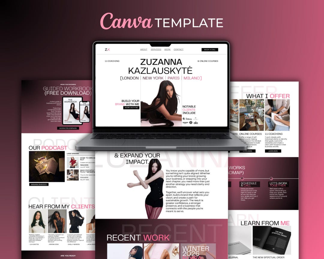 Coaching Website Canva Template , Life Coach Website, Online Course ...