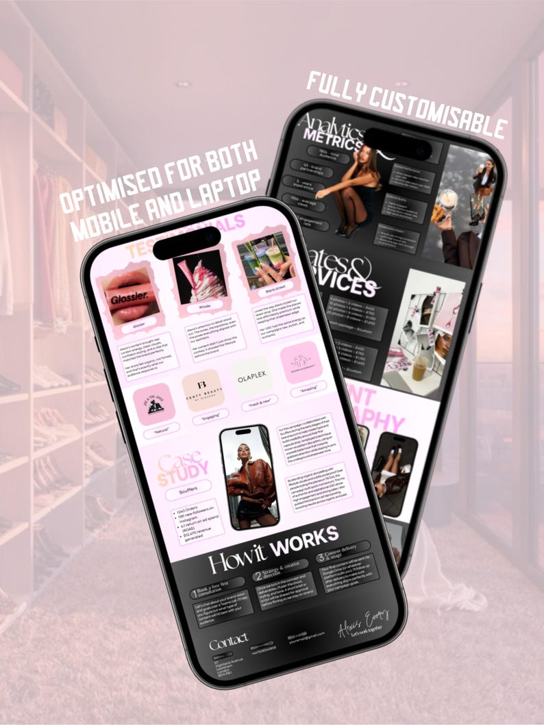 UGC Portfolio Canva Template: Beauty & Fashion Influencer, Social Media ...