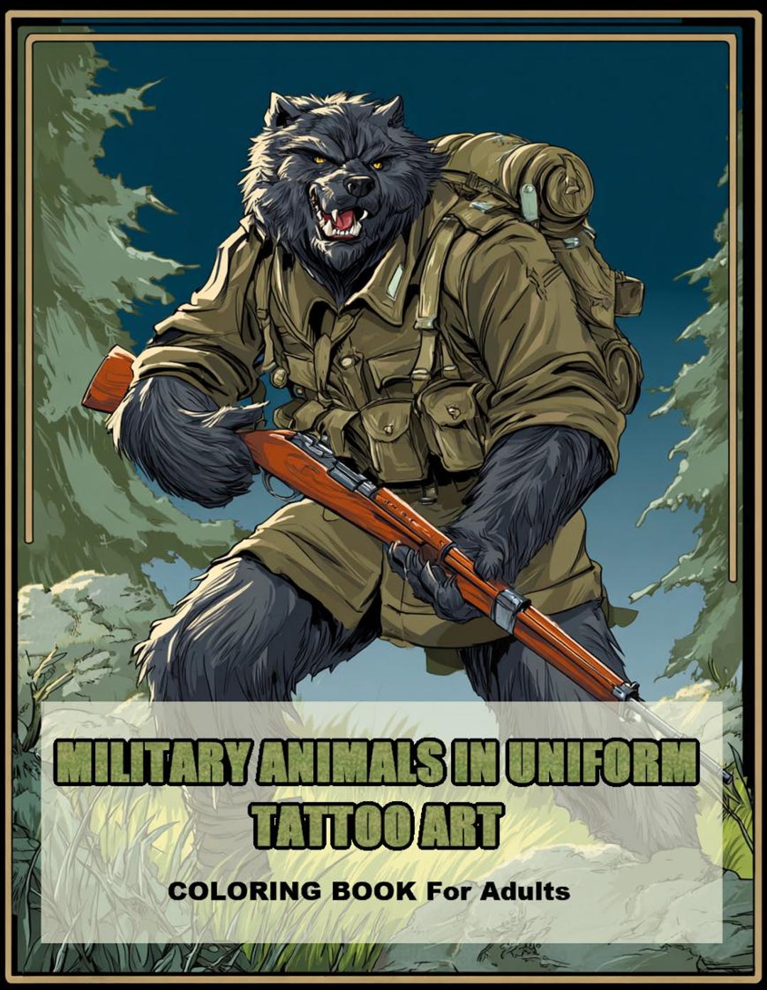 Military Animals Coloring Book Pages: Tattoo Art Designs (50+ Images ...