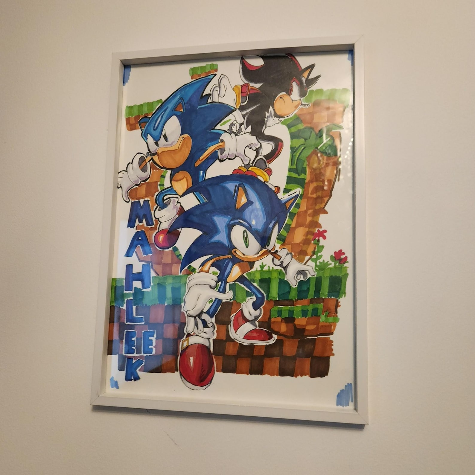 Customized Sonic Hand Drawing - Etsy