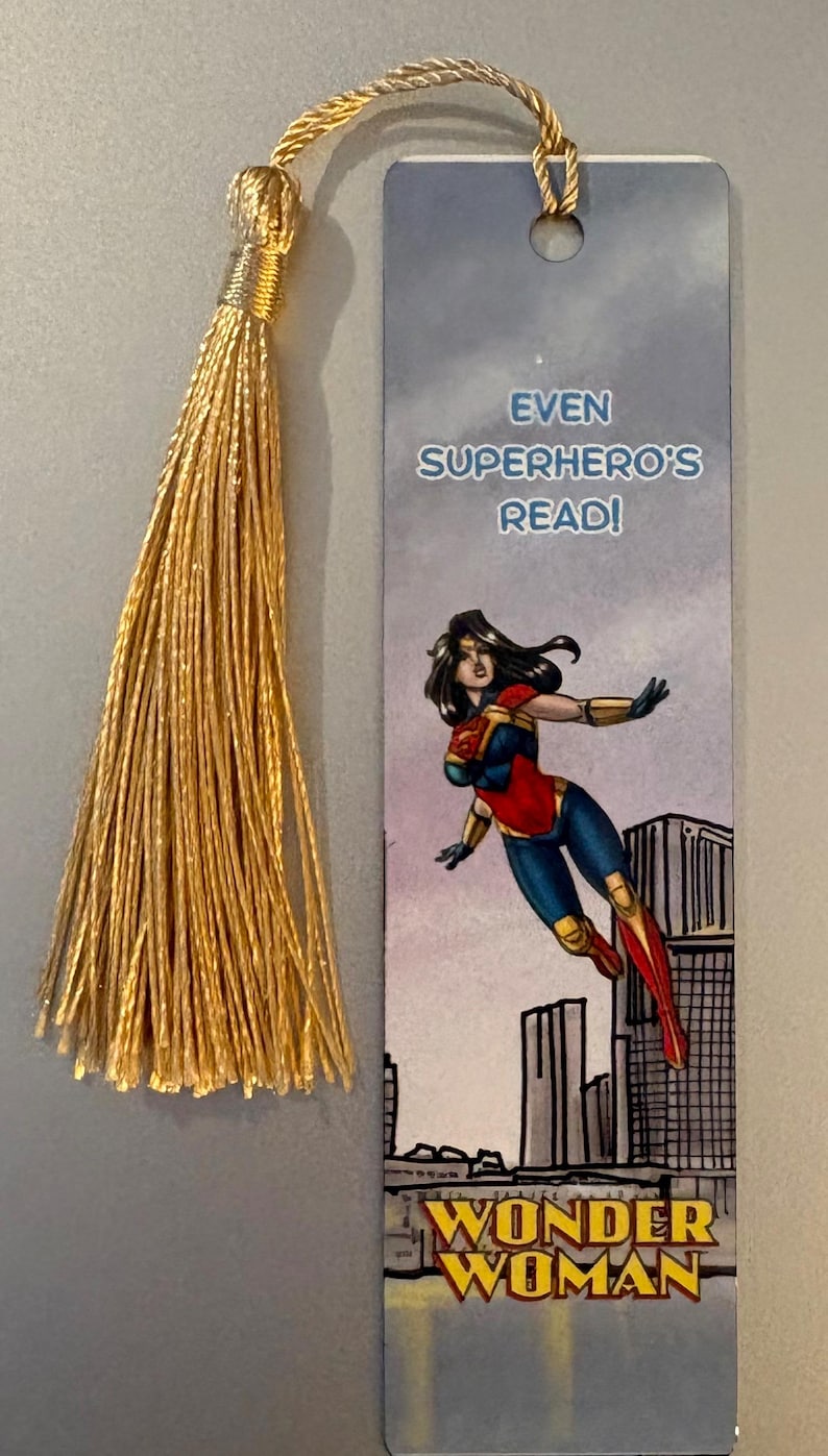 Superhero Metal Bookmark, Comic Book Hero Gift - Etsy