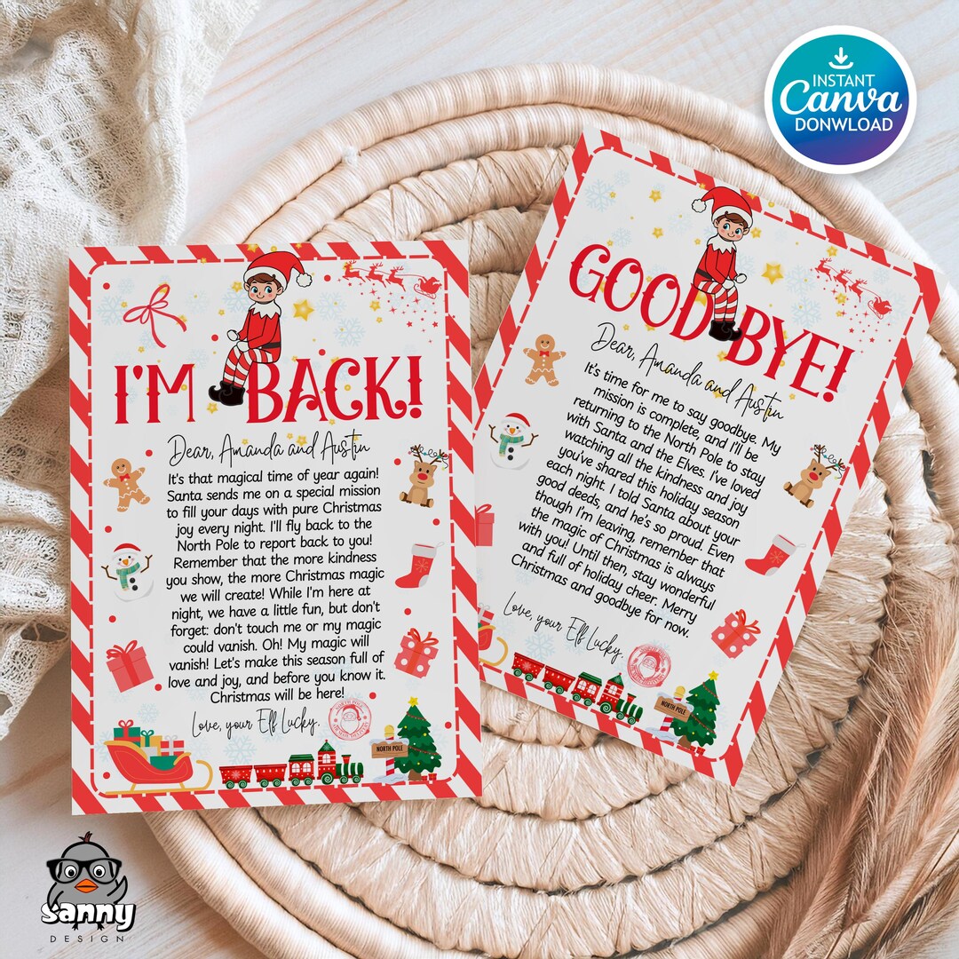 Editable Elf Letter, Elf Arrival Letter, Elf Return Letter, Elf I'm ...