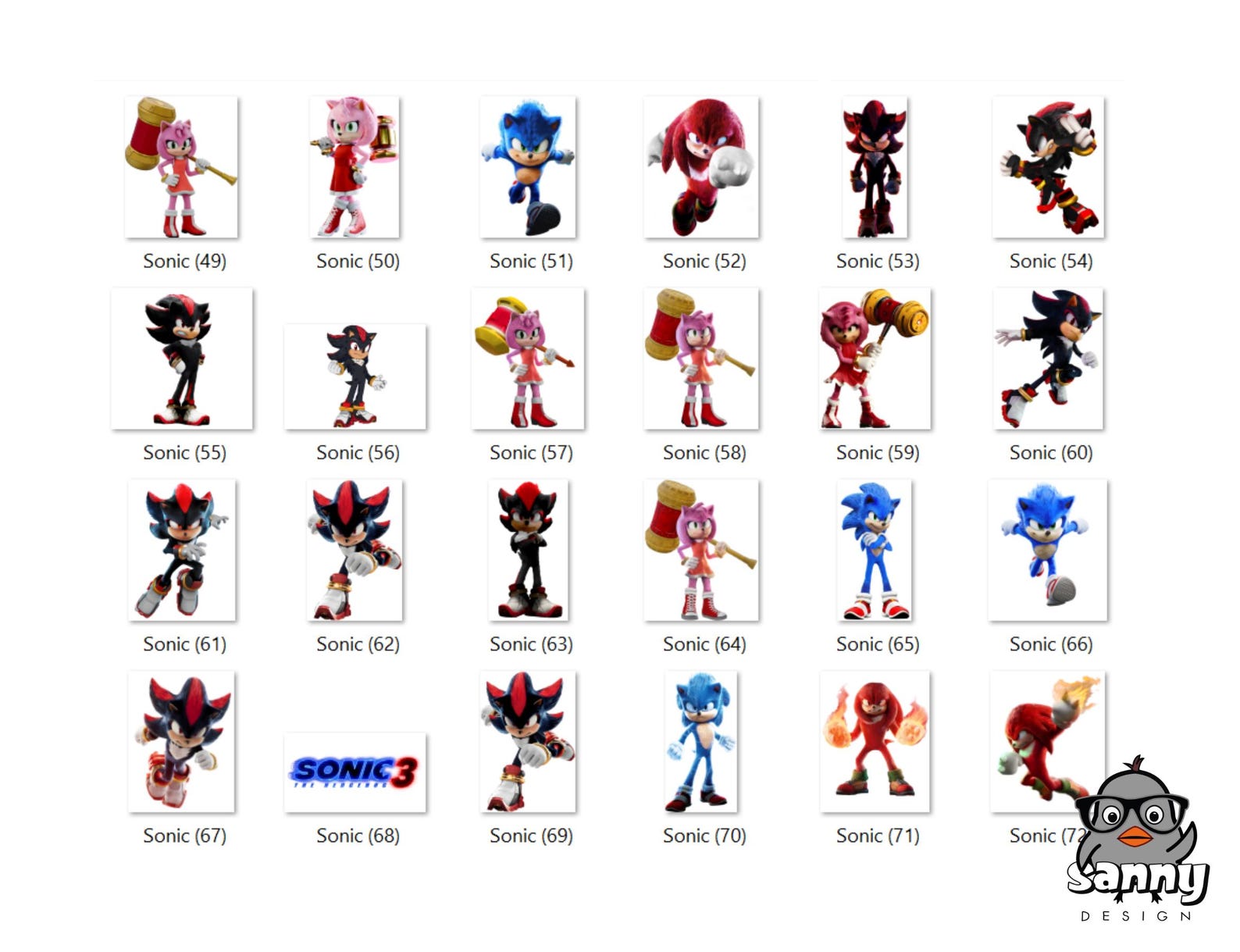 Sonic the Hedgehog PNG Bundle: Fonts, Stickers, & Papers (digital ...