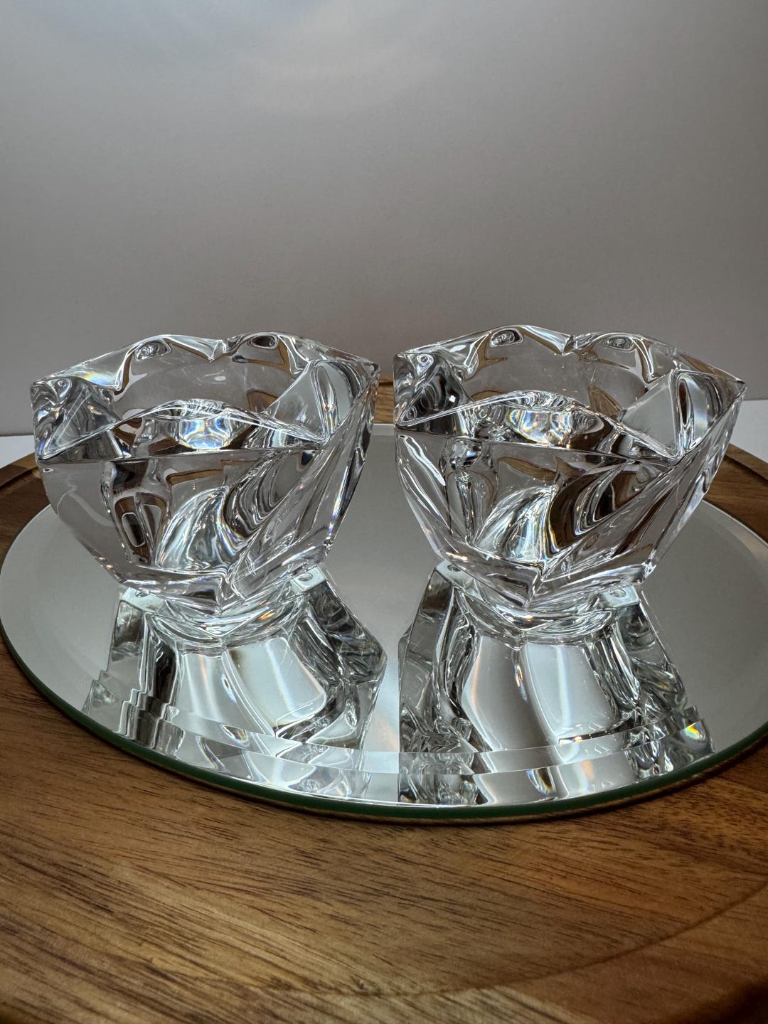 Faceted Crystal Candle Holders: Pair - Etsy