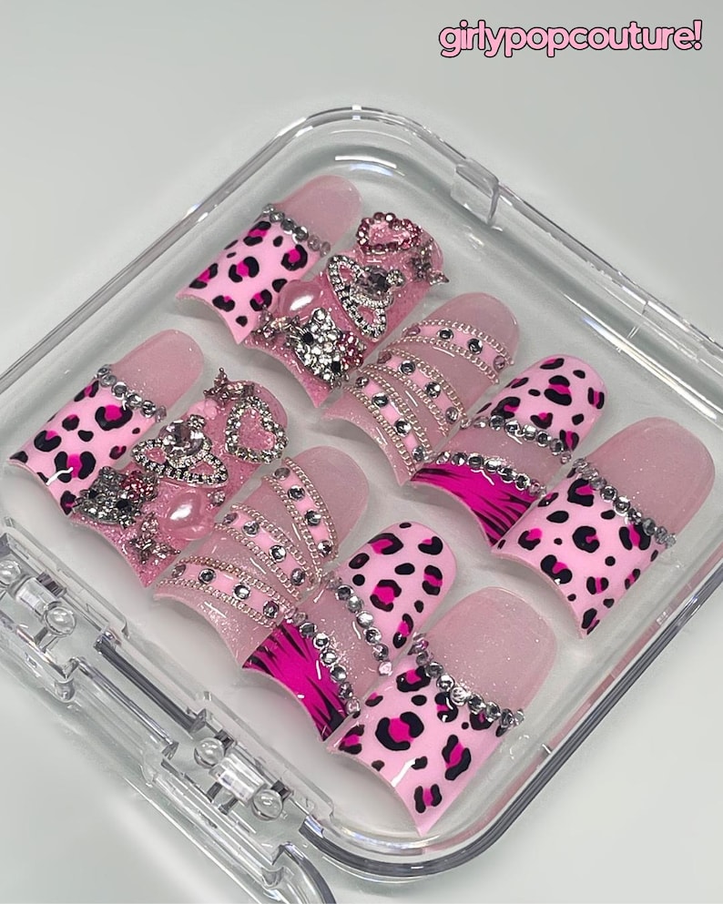 Pink Panther Princess Set | Y2K Gyaru Bling Press Ons | Fast Shipping ...