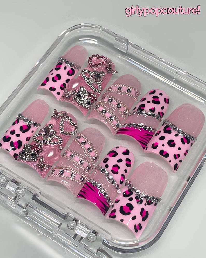 Pink Panther Princess Set | Y2K Gyaru Bling Press Ons | Fast Shipping ...