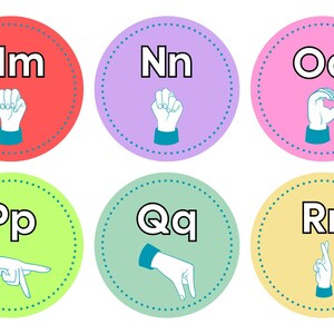 Pastel ASL Alphabet Flashcards: Printable American Sign Language Wall ...