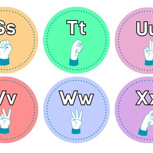 Pastel ASL Alphabet Flashcards: Printable American Sign Language Wall ...