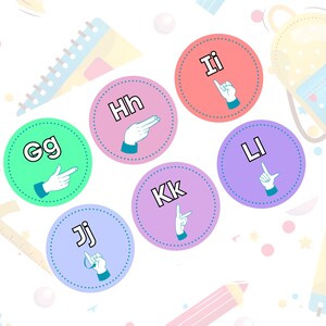 Pastel ASL Alphabet Flashcards: Printable American Sign Language Wall ...