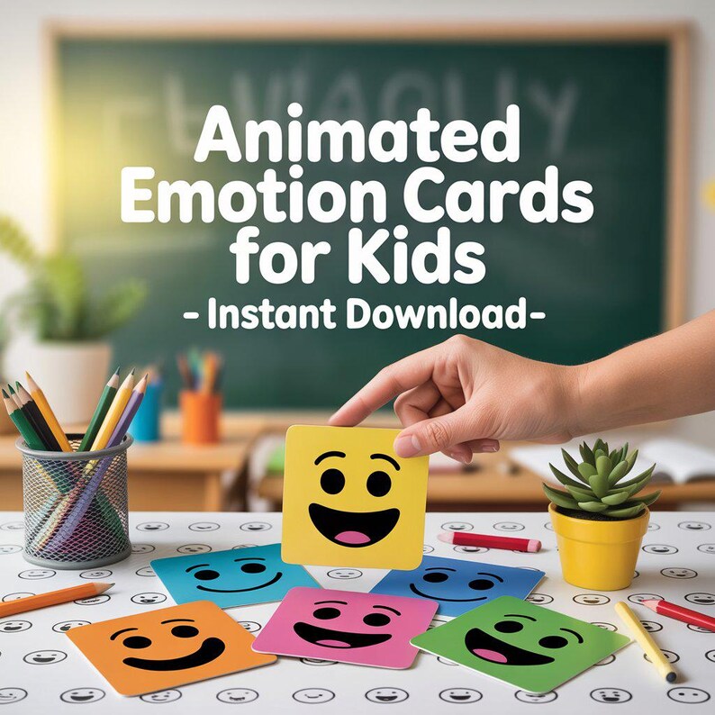 Digital Emotion Cards for Kids | Animated Feelings Flashcards ...