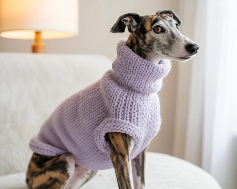 Dog Sweater Knitting Pattern | Turtleneck Jumper for Whippet, Italian ...
