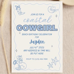 Coastal Cowgirl Invitation Birthday - Etsy