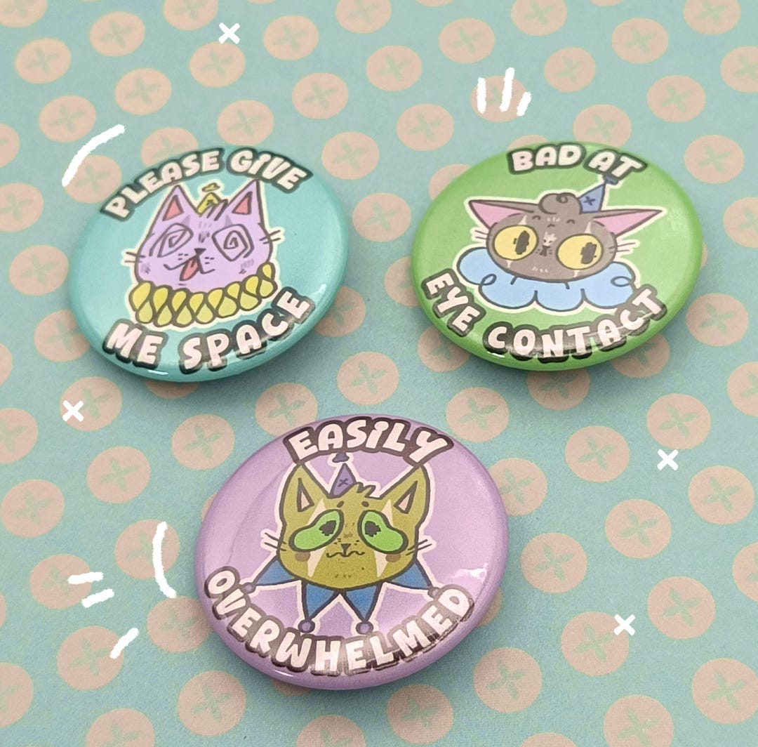 Communication Cat Badges - Etsy
