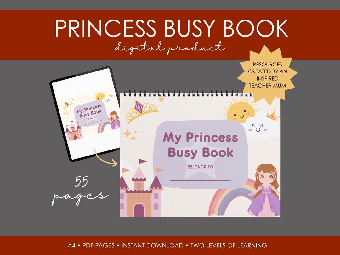 Princess Toddler Busy Book Printable Learning Binder Activities ...