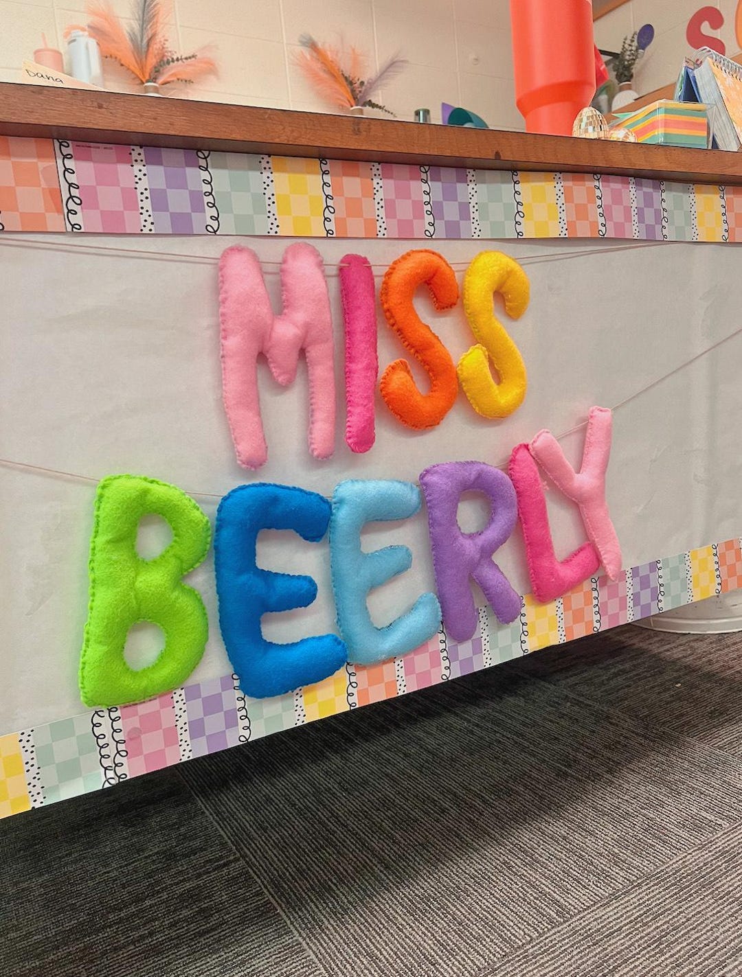 Felt Teacher Name Banner - Hand Sewn - Etsy
