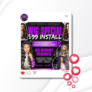 Wig Flyer, Wig Special Flyer, Wig Bundle Flyer, Wig Deals, Hair Booking ...
