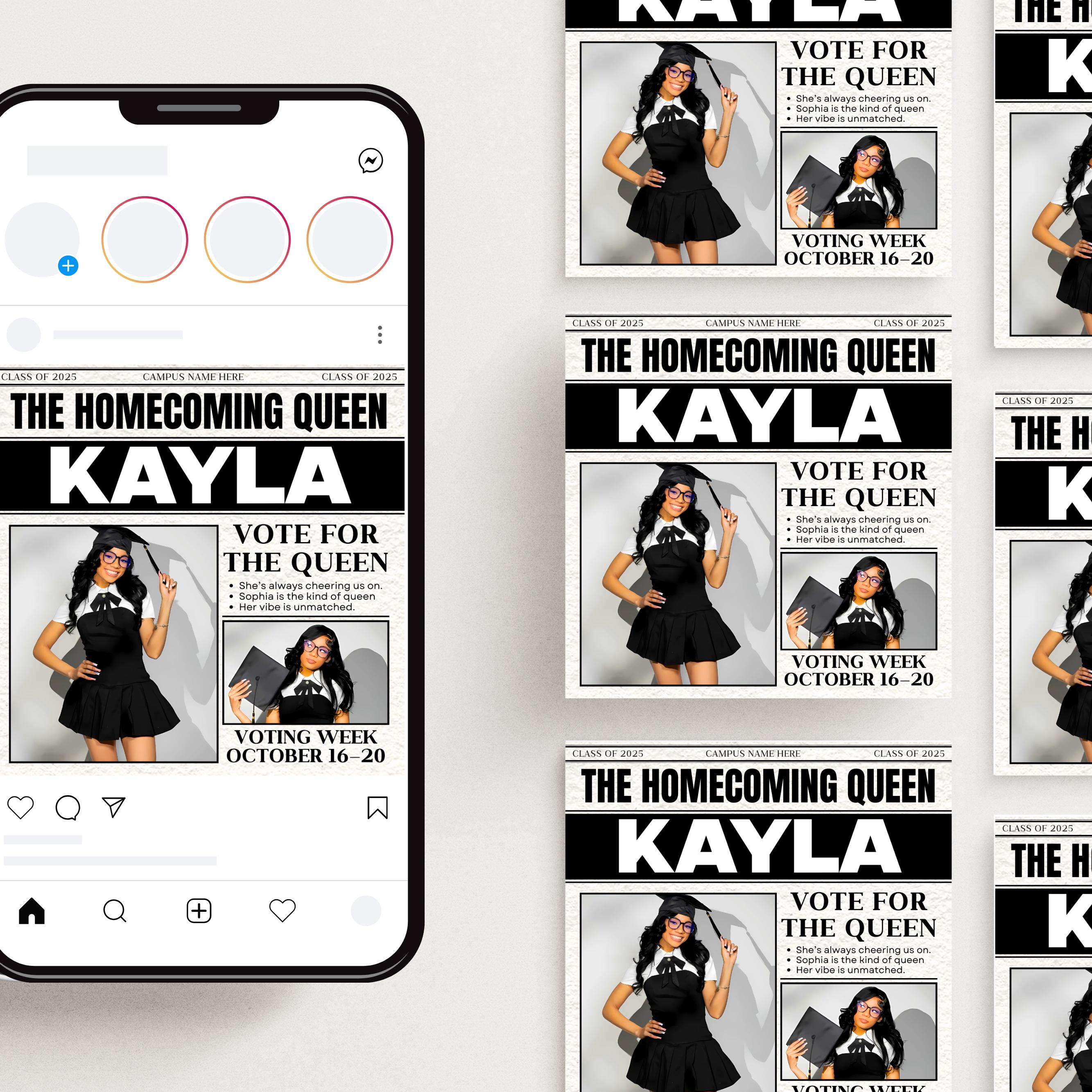 Homecoming Queen Flyer, Homecoming Flyer, Homecoming Campaign Flyer ...