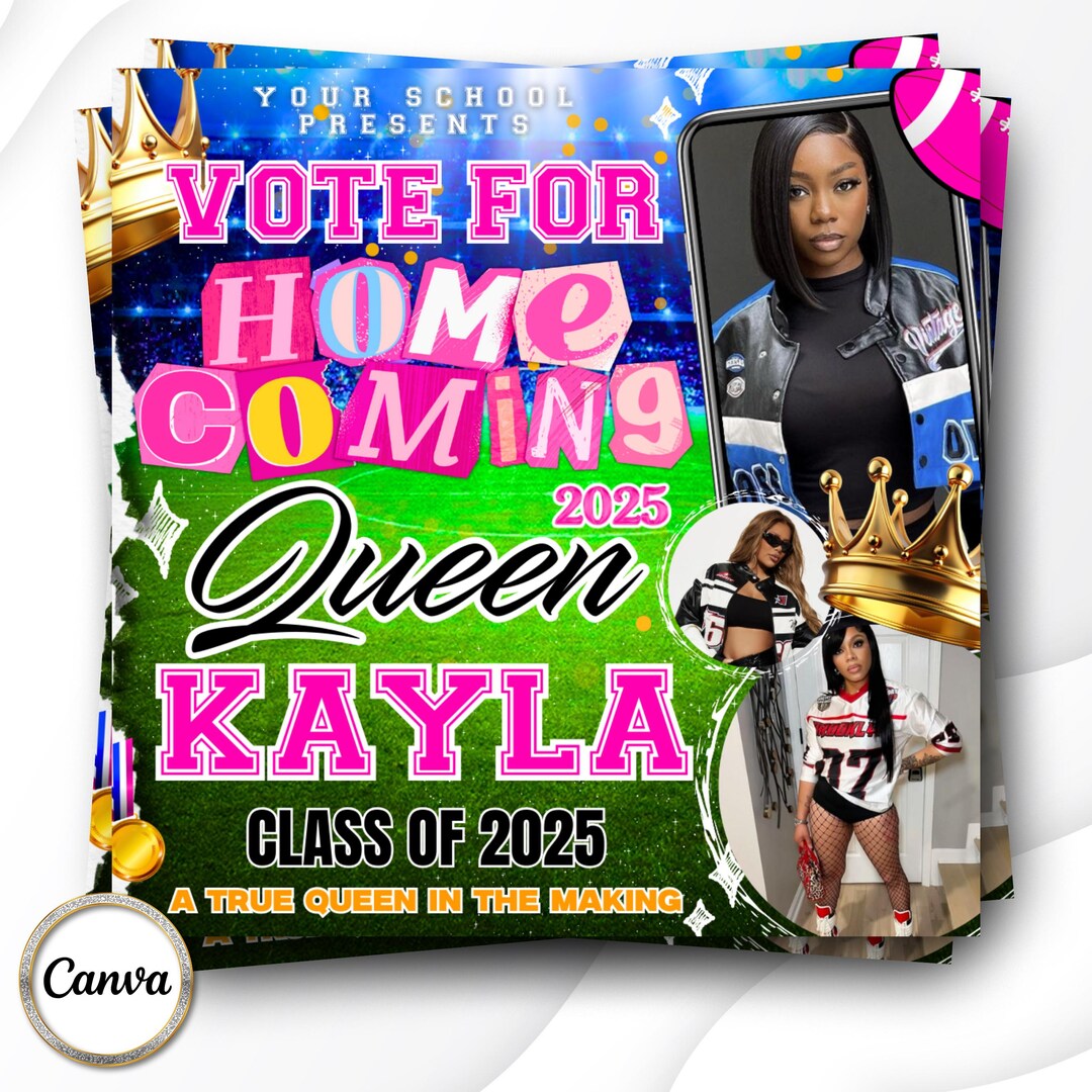 Homecoming Queen Campaign Flyer: Editable Canva Template - Etsy
