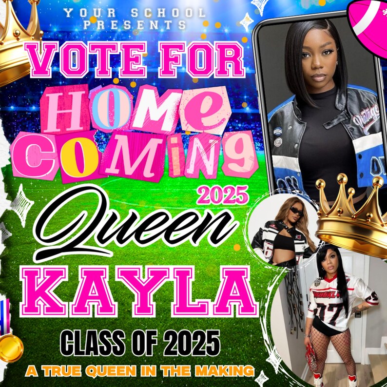 Homecoming Queen Campaign Flyer: Editable Canva Template - Etsy