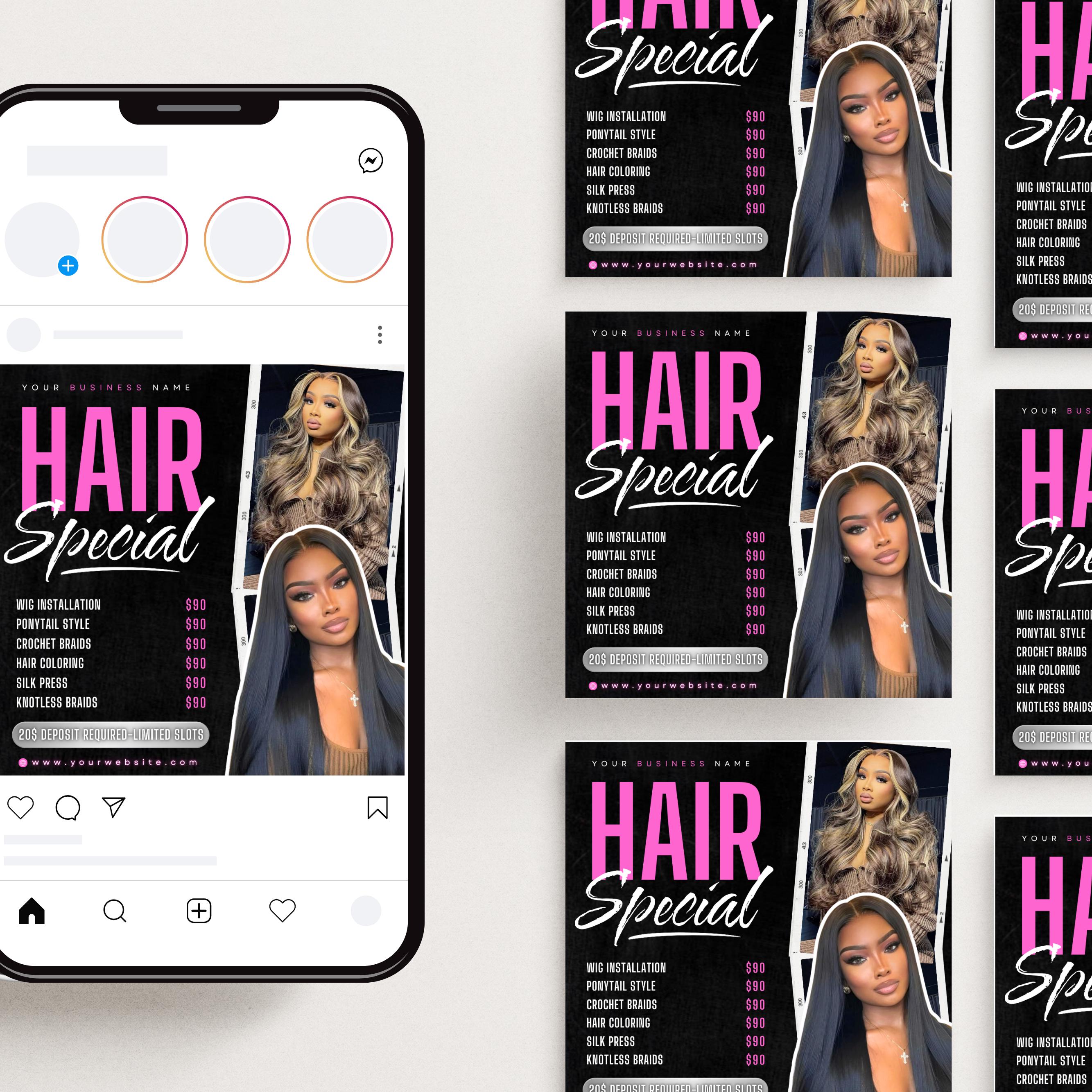 Hair Price List Flyer, Hair Install Flyer, Price List Template, Hair ...