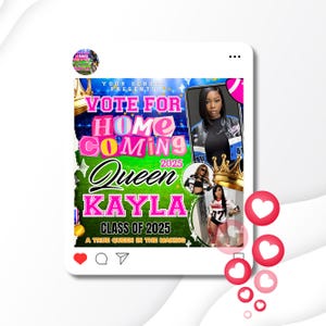 Homecoming Queen Campaign Flyer: Editable Canva Template - Etsy