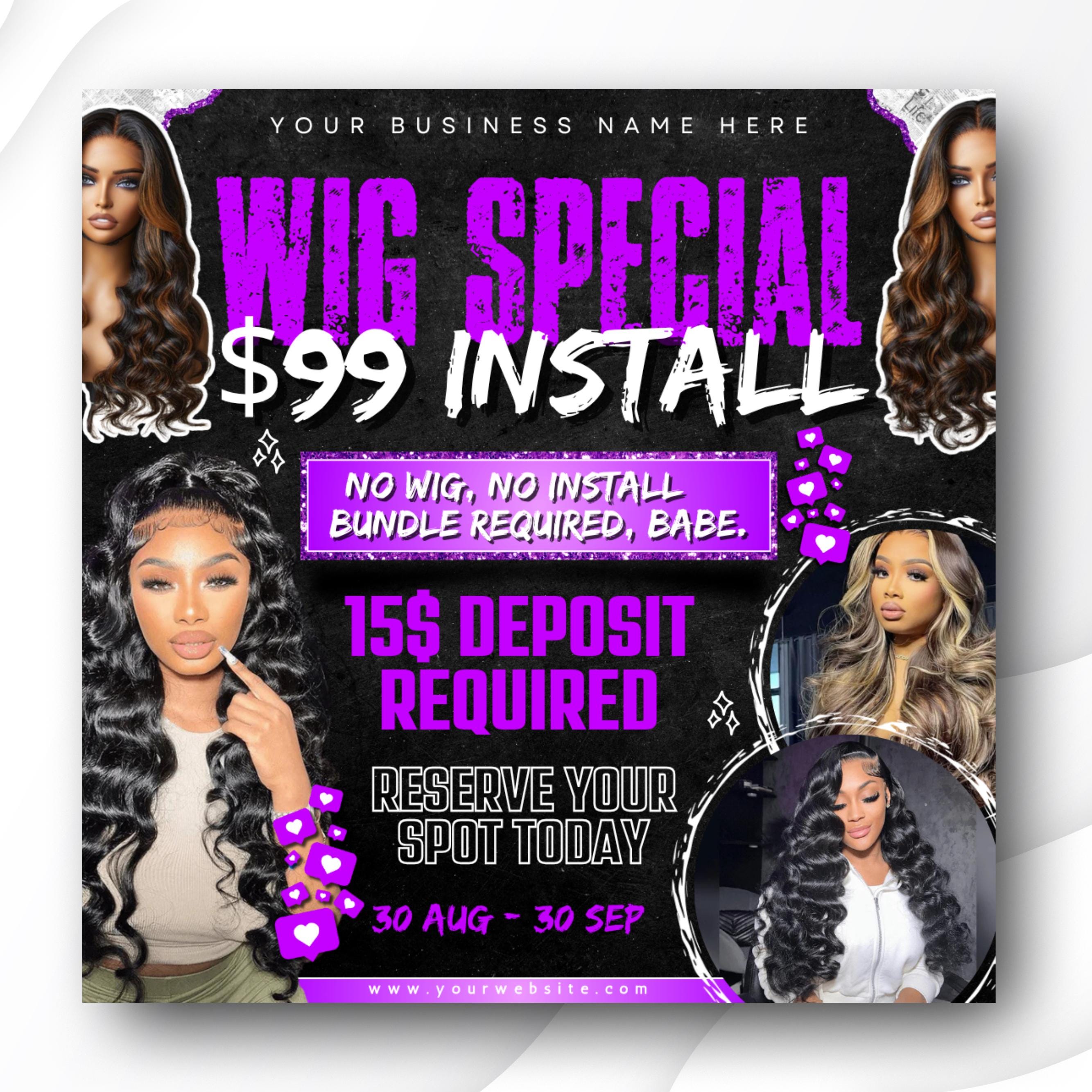 Wig Flyer, Wig Special Flyer, Wig Bundle Flyer, Wig Deals, Hair Booking ...