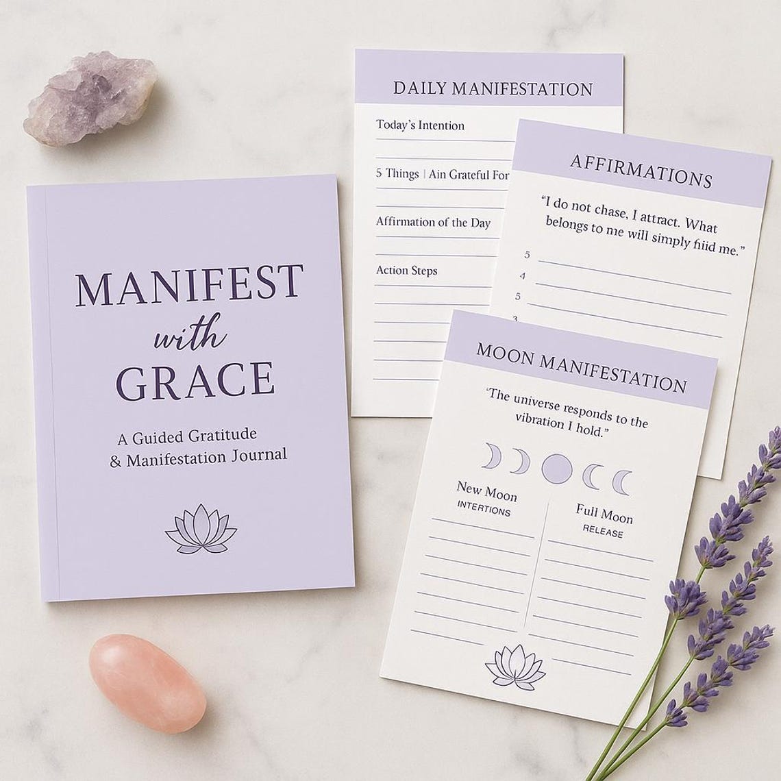 Manifest With Grace | Printable Manifestation & Gratitude Journal ...