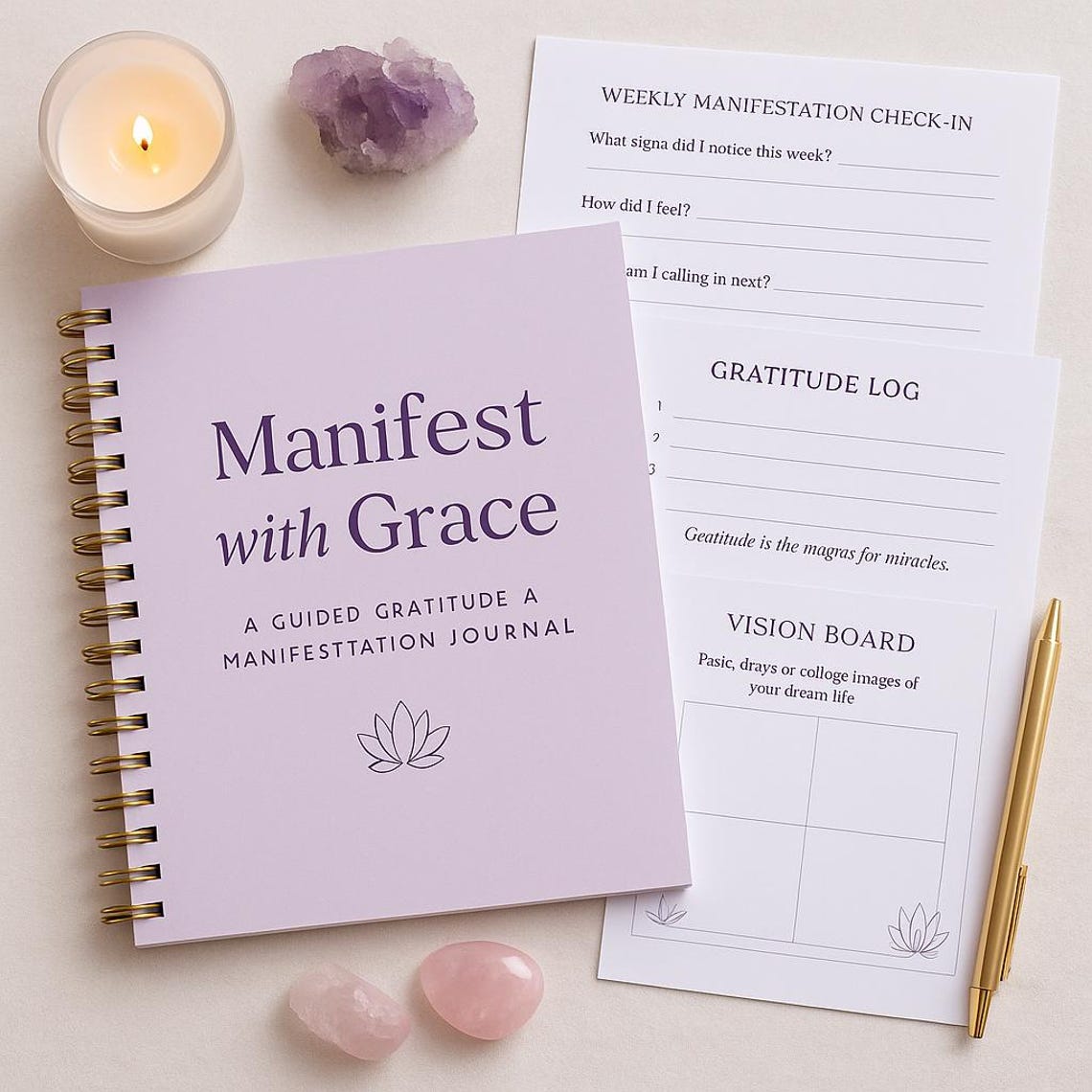 Manifest With Grace | Printable Manifestation & Gratitude Journal ...