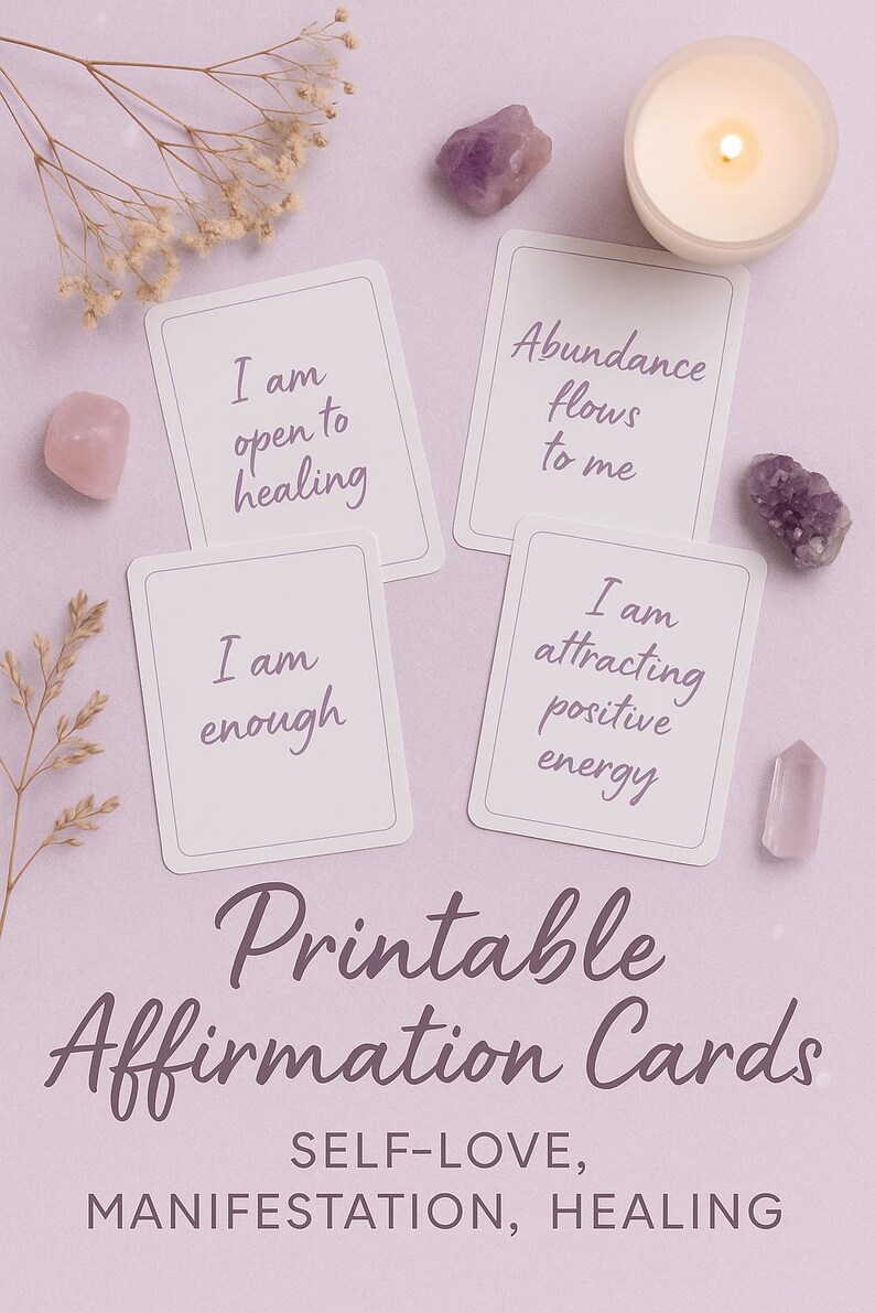 30 Printable Affirmation Cards – Self-love, Healing & Manifestation ...