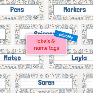 Sea & Shells Classroom Decor Collection | Sand - Etsy