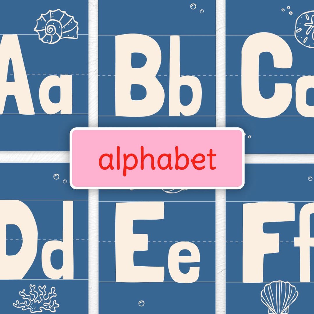Classroom Alphabet | Ocean Sea & Shell Themed | Letters - Etsy