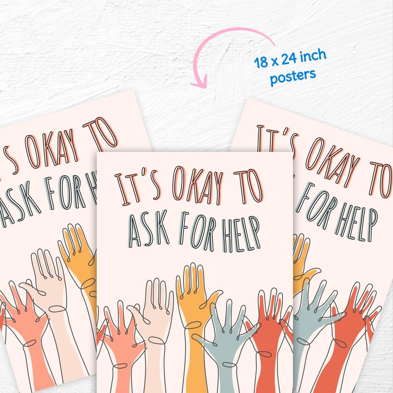 It's Okay to Ask for Help Classroom Print | Mental Health Poster ...