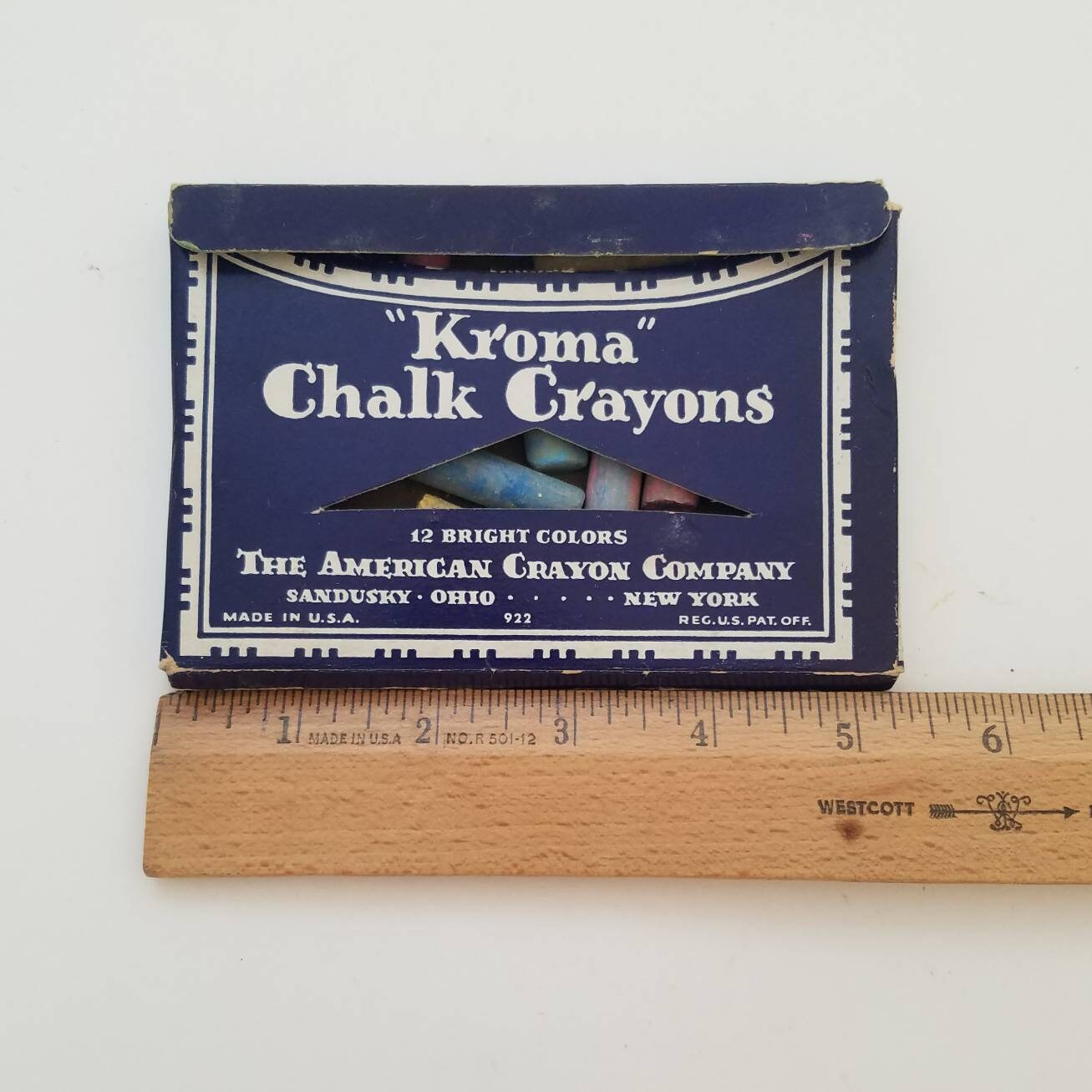 Kroma Chalk Crayons, the American Crayon Company Chalk Box, Made in USA ...