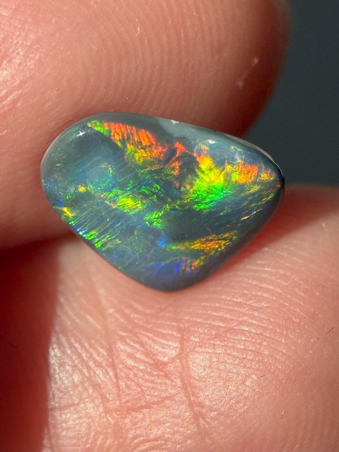 Australian Lightning ridge Natural Solid Black Opal 1.0ct 10 * 7mm * 2 ...