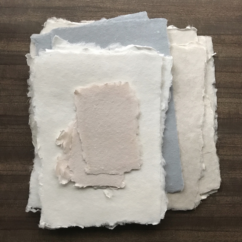 20 Sheets Small Handmade Paper Imperfect Sheets 5x7 4x6 - Etsy