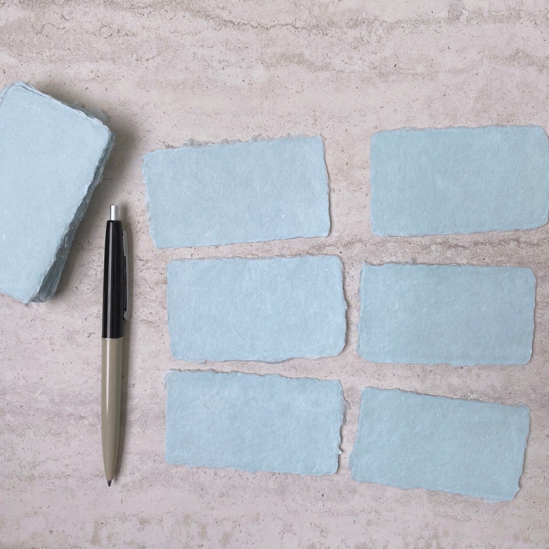 Handmade Paper Deckled Edge Card - Celadon Mixed Media - Business Cards ...