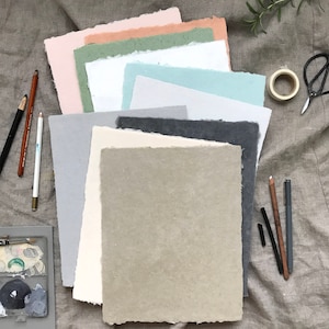 Handmade Paper 5x7 - Celadon Mixed Media Fine Art Paper - Etsy