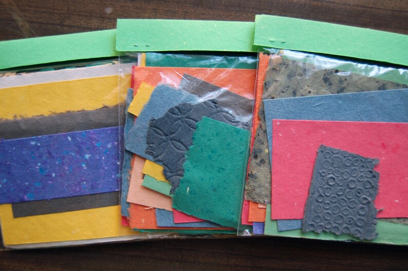 Handmade Paper Collage Bundle Colors Collection | Etsy