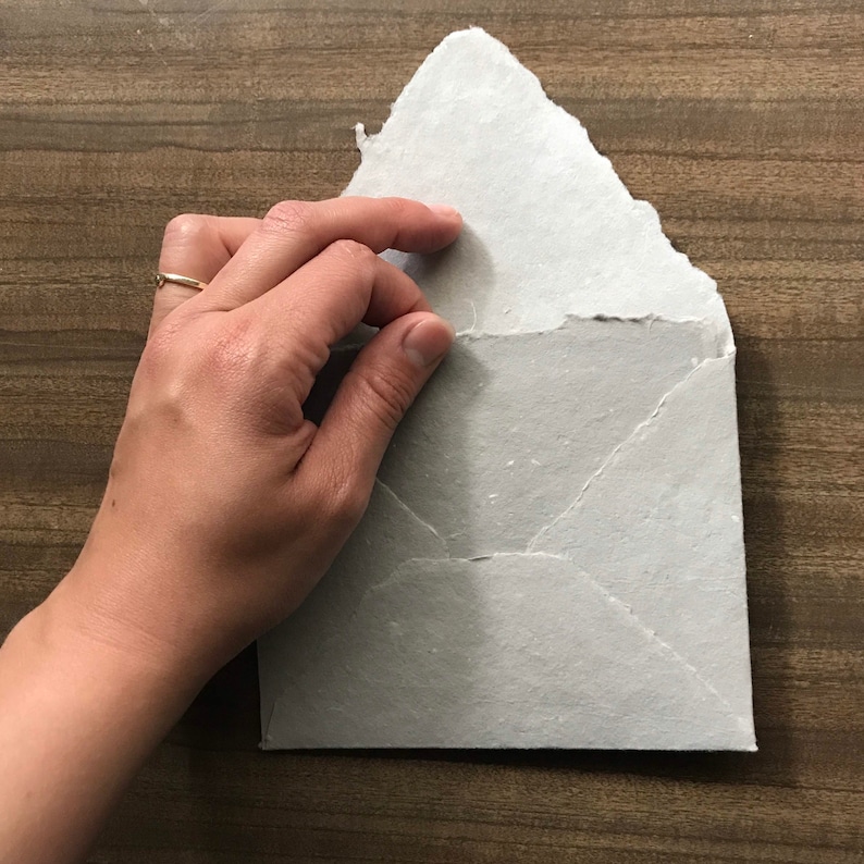 A2 Handmade Paper Envelopes Warm Grey Cotton Deckle Edged | Etsy