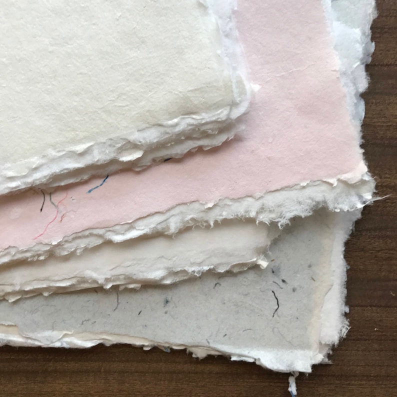 10 Sheets Small Handmade Paper Imperfect Sheets 8x10 - Etsy