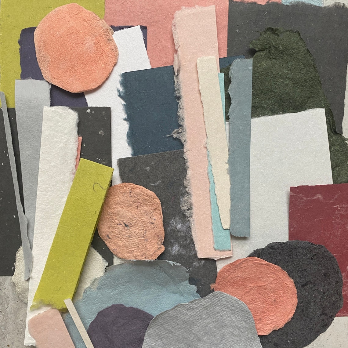 Handmade Paper Collage Bundle Colors Collection - Etsy