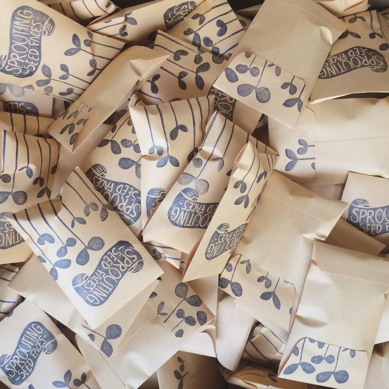 Unusual Gift 5 Sprouting Seed Faces Plantable Paper With | Etsy