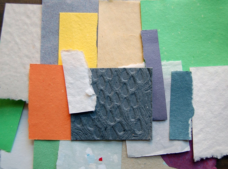 Handmade Paper Collage Bundle Colors Collection | Etsy