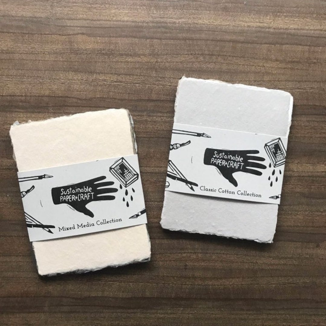 Handmade Paper Sample Set - Swatches of Mixed Media, Confetti and ...