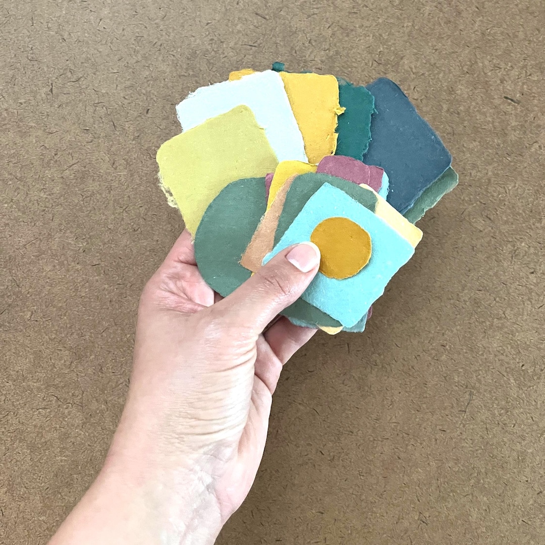 Teeny Tiny Handmade Paper Set - 20 Pieces Small Mini Papers - 2x3, 2x2 ...