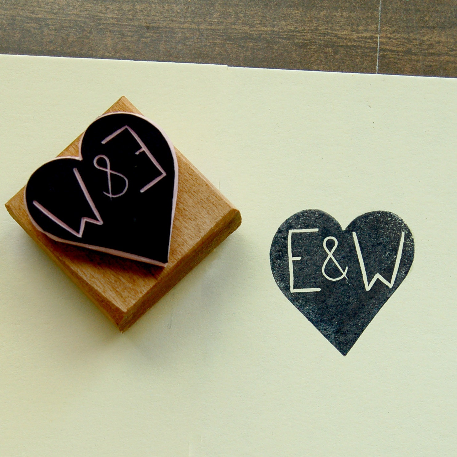 Custom Couple's Initial Stamp 1.5 inch Personalized | Etsy