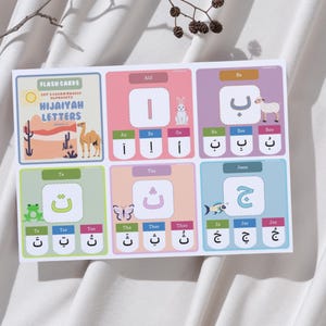 Hijaiyah Arabic Alphabets Flash Cards - Etsy