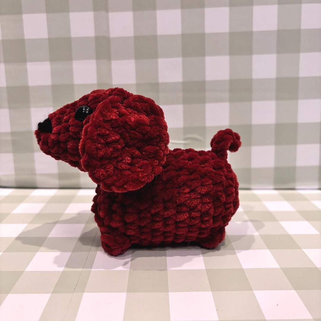 Spunky the Red Dachshund Crochet Plush/ Plushie: Handmade Stuffed ...