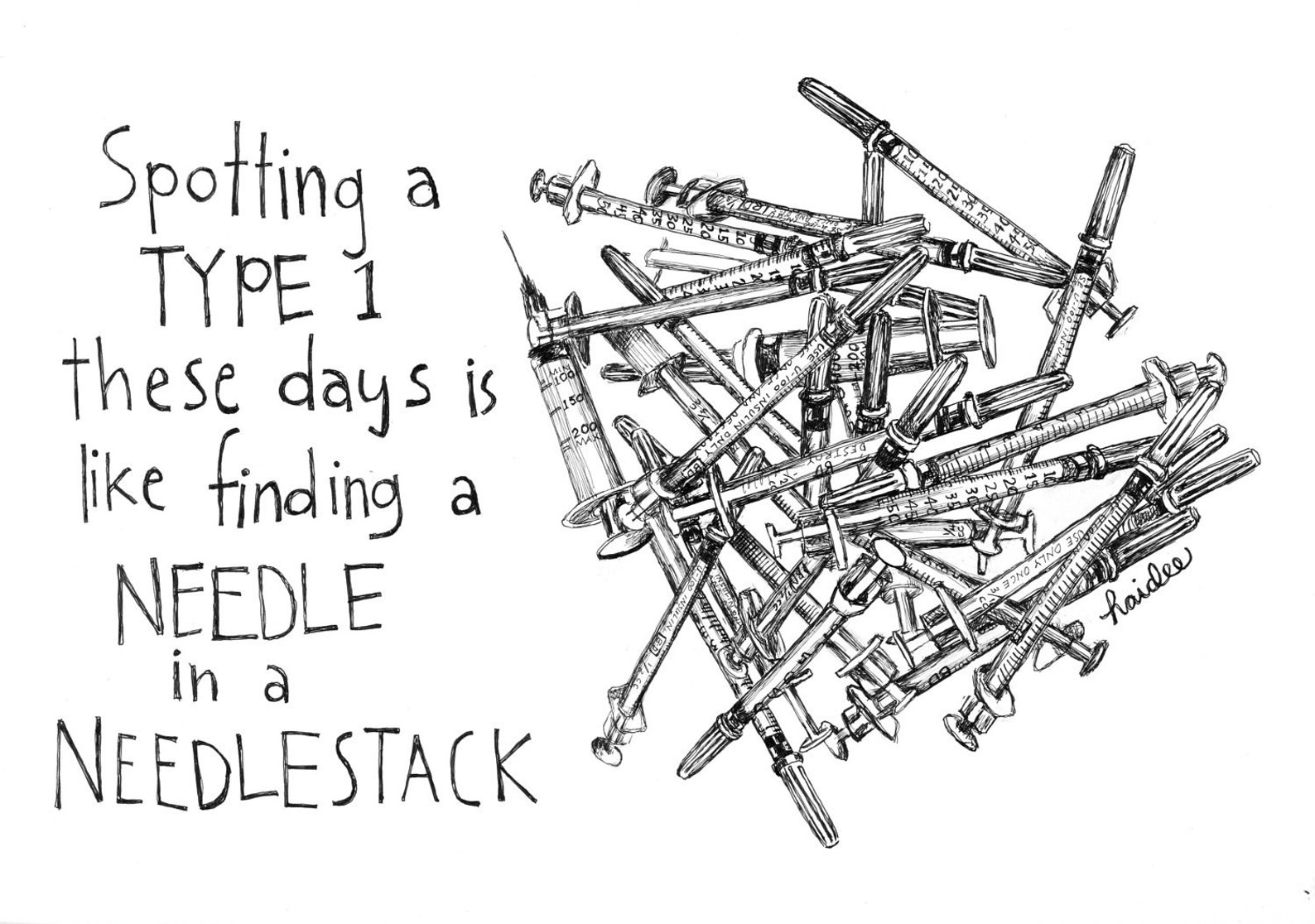 Needle in a Needlestack Pen & Ink Illustration | Etsy