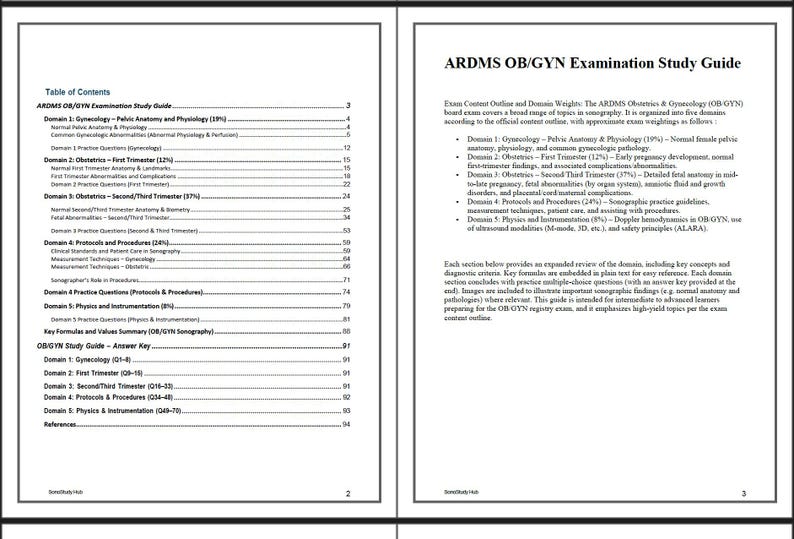 ARDMS OB/GYN Ultrasound Study Guide | Board Exam Prep | Sonographer ...